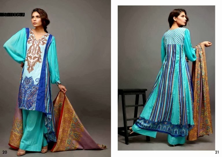 Sleeveless 3 piece Design With Long Kurti Set Up by Riwaj 2014-15 V-I ...