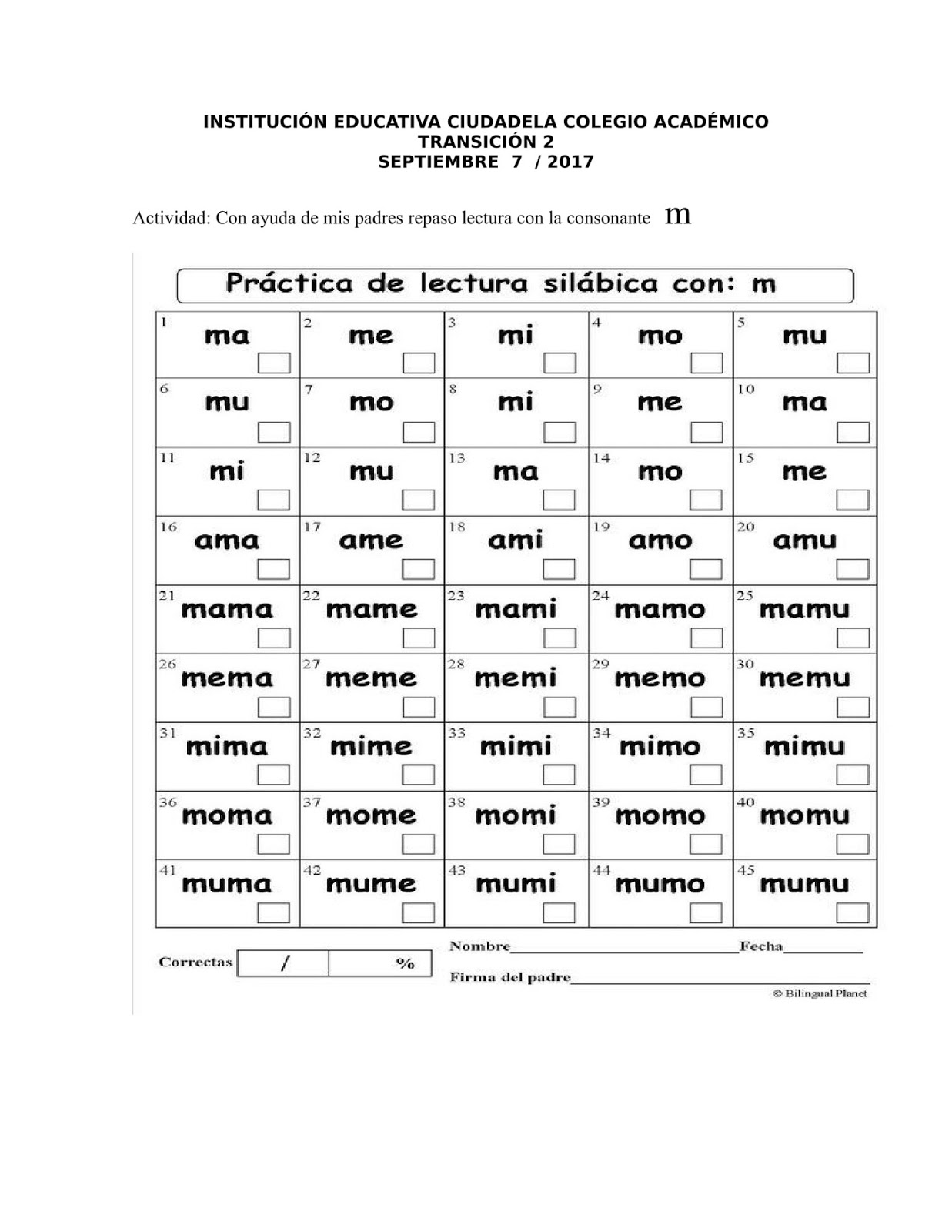 Repaso con la m ~ Mary