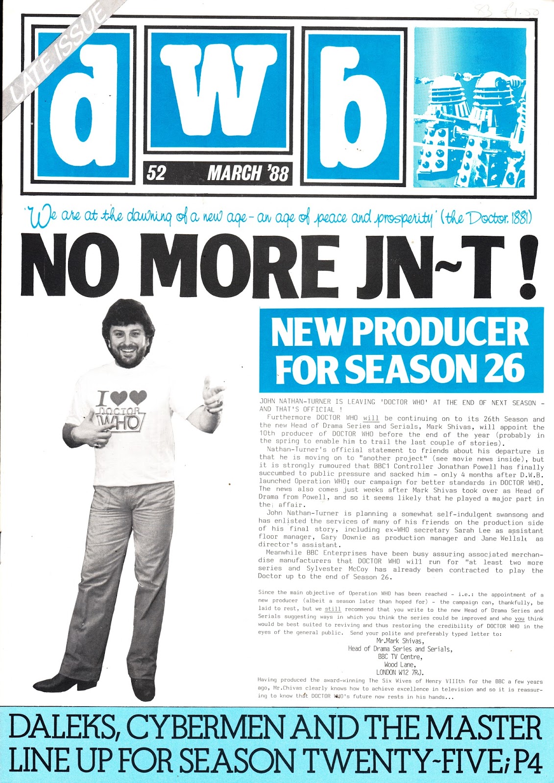 STARLOGGED - GEEK MEDIA AGAIN: 1988: DWB (DOCTOR WHO BULLETIN) ISSUE 52