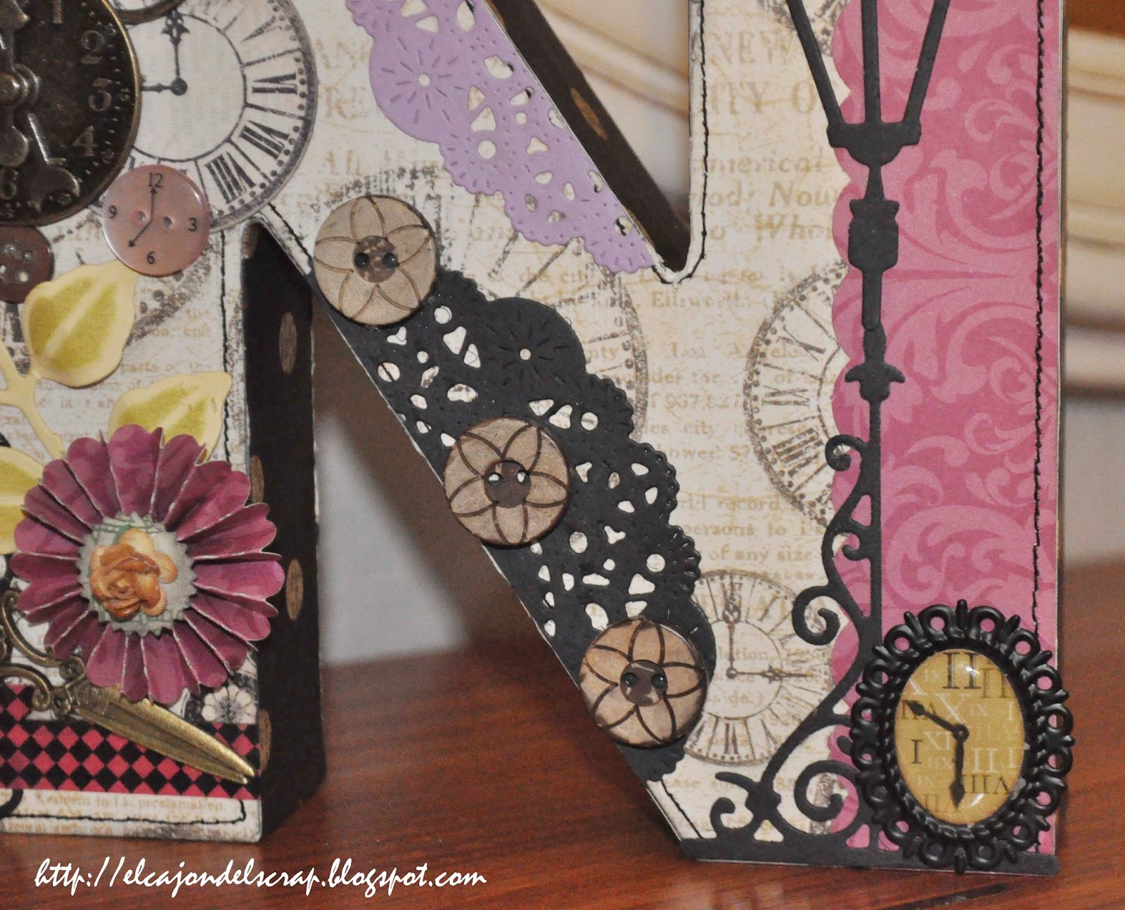 El cajón del scrap: Letras decoradas con scrapbooking: N y C