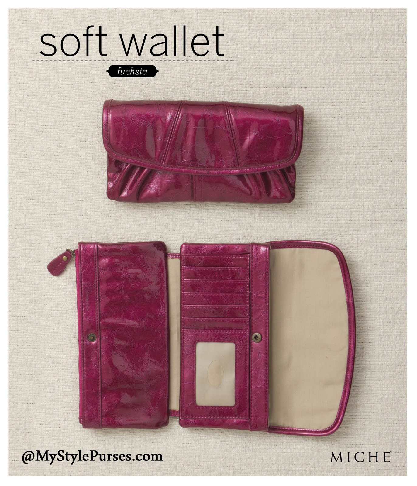Miche Bags and Shells: Miche Soft Wallet in Fuchsia
