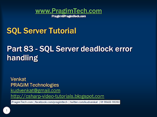 Sql server, .net and c# video tutorial: SQL Server deadlock error handling