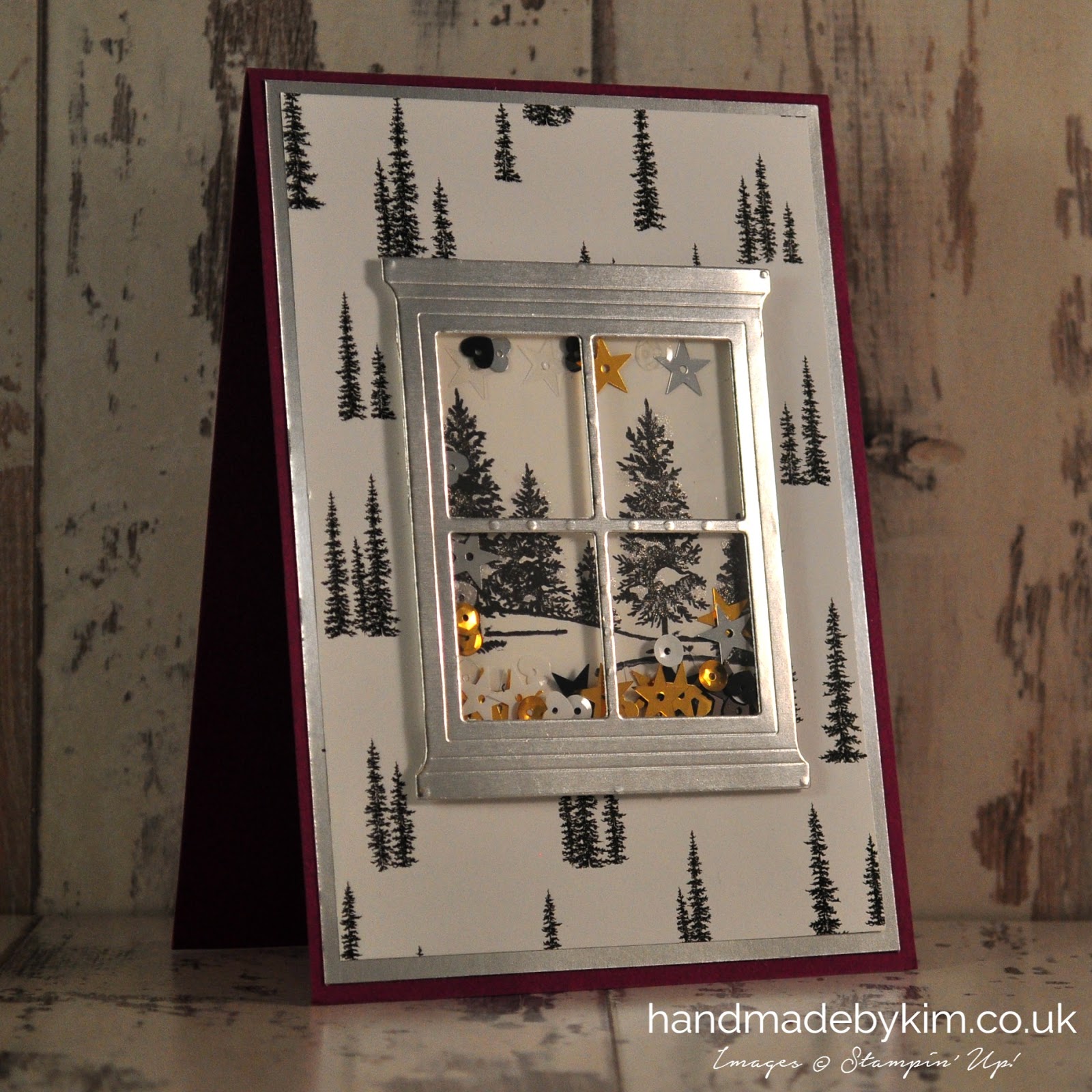 Winter Wonderland Christmas Shaker Card using Happy Hearth Thinlit Dies ...