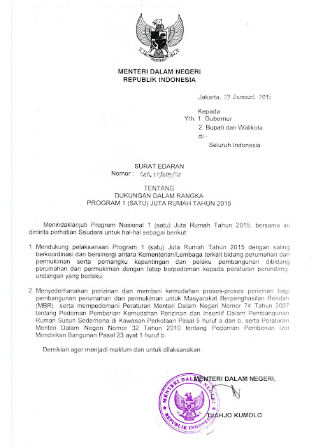 Pendidikan dan Pelatihan: Surat Edaran Menteri Dalam Negeri Tentang ...