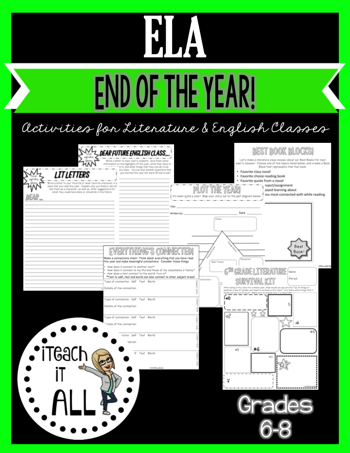 iTEach it All: End of the Year Activities for Literature & English Classes!