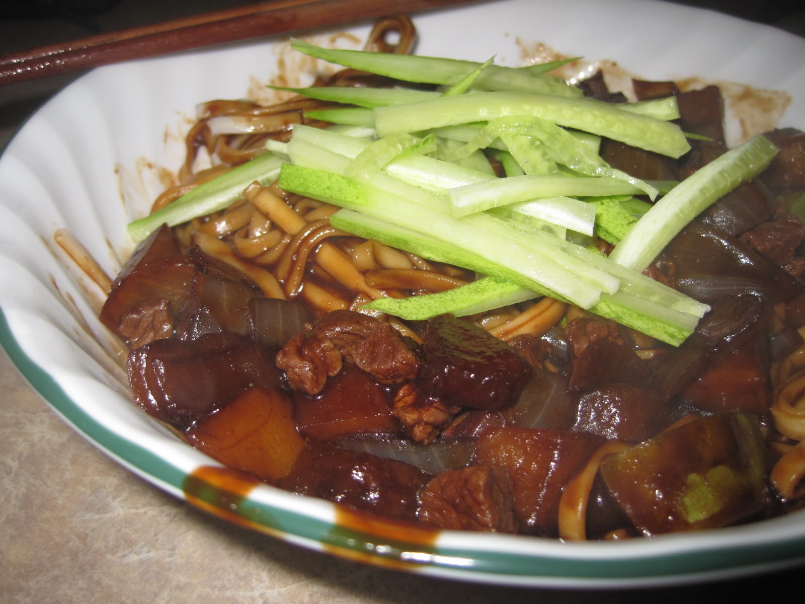 San Jose Food Blog: Jajangmyun - Korean Black Bean Noodles