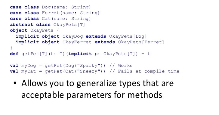 VSnake notes: Scala Type Classes