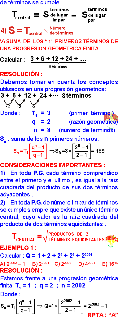 SERIES Y SUMATORIAS FÓRMULAS , MÉTODOS Y EJEMPLOS DE RAZONAMIENTO ...