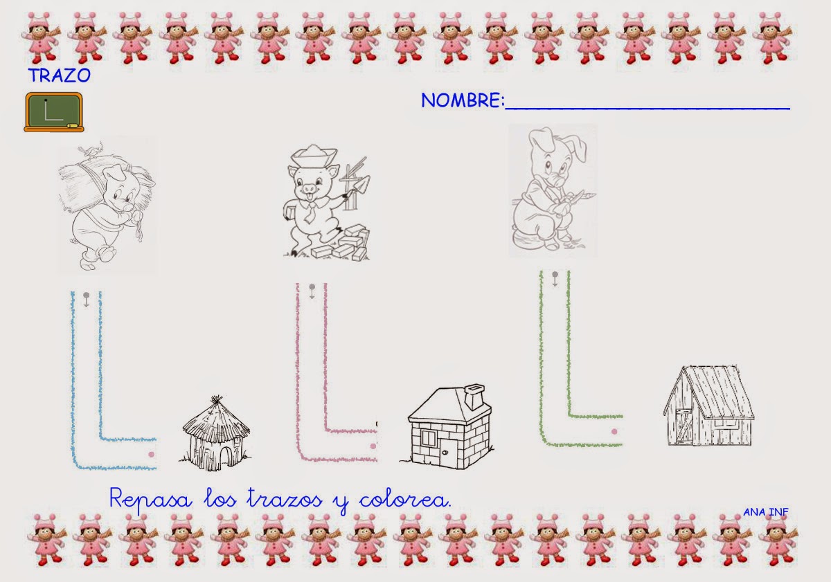 INFANTILES DE ANA V.: GRAFOMOTRICIDAD: TRAZOS COMBINADOS HORIZONTAL Y VERTICAL