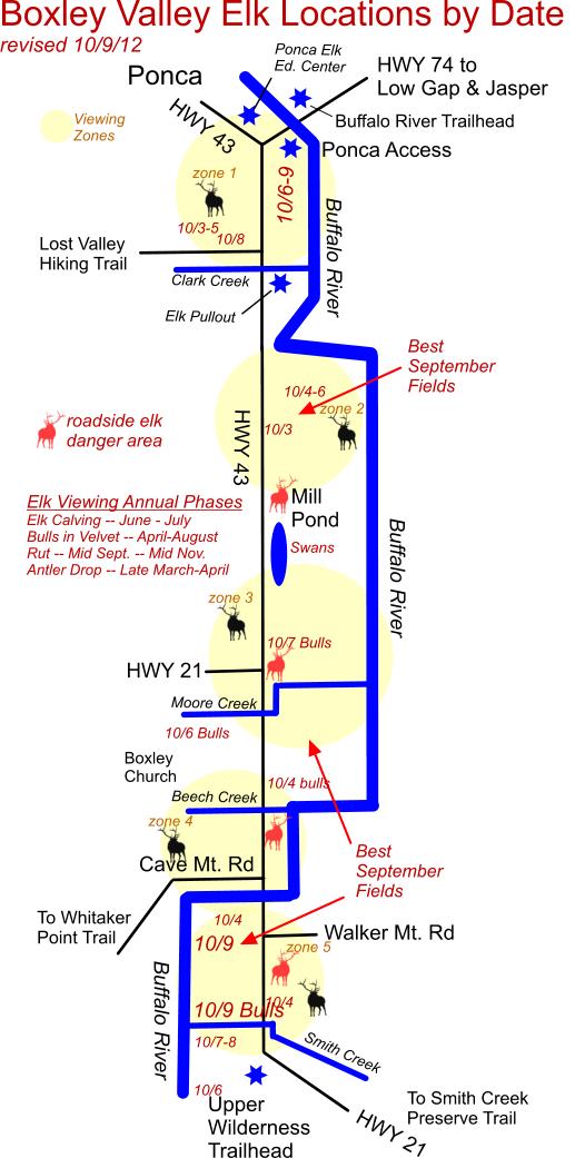 Arkansas Wildlife Photography: 10/9/12 Elk Herd Location Map