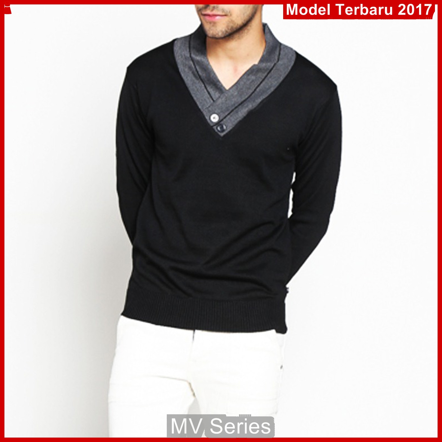 MV067 Model Sweater Rajut Panjang Hitam BMGShop