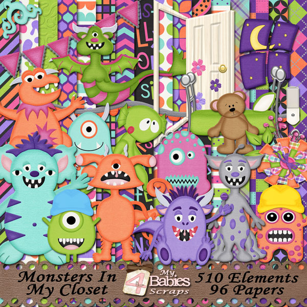 MissHappy's Place: Monsters In My Closet by 4 My Babies Scraps