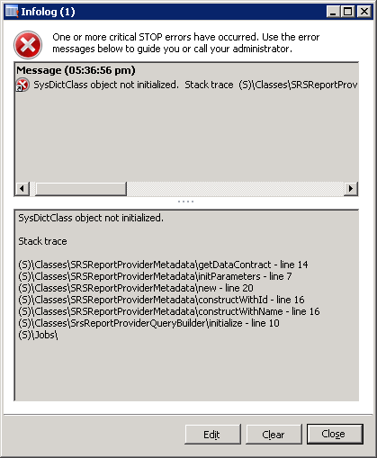 Alfasith Ax Sysdictclass Object Not Initialized While Running Ssrs Report