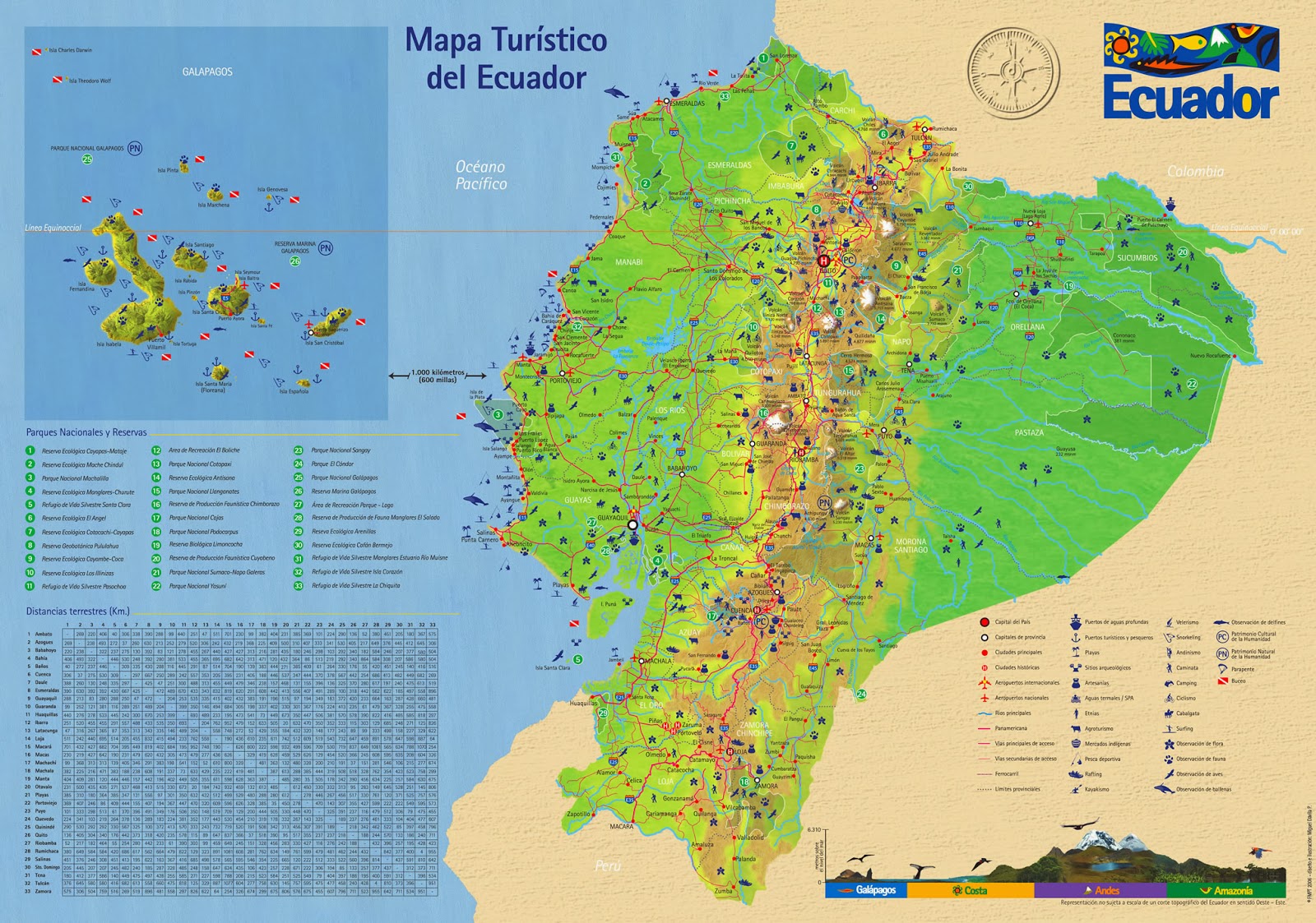 Ecuador te Espera..!: Mapas Turísticos y Viales del Ecuador