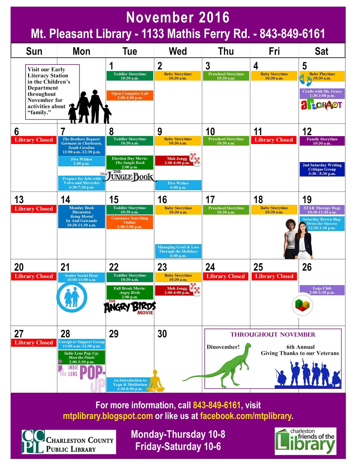MTP Library Matters: NOVEMBER CALENDAR