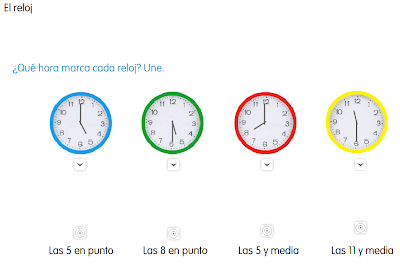 C.E.I.P. Sancho II. 1º y 2º: EL RELOJ: EN PUNTO/ Y MEDIA