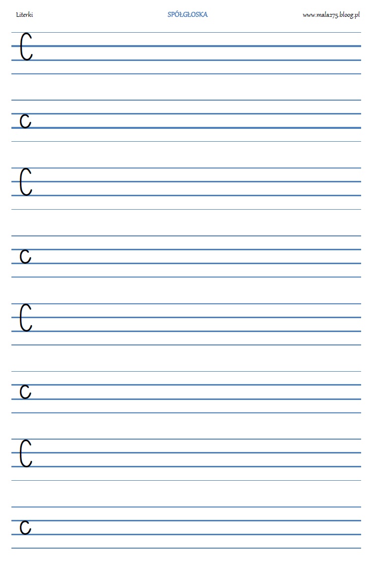 BLOG EDUKACYJNY DLA DZIECI: LITERKA C - KARTY PRACY