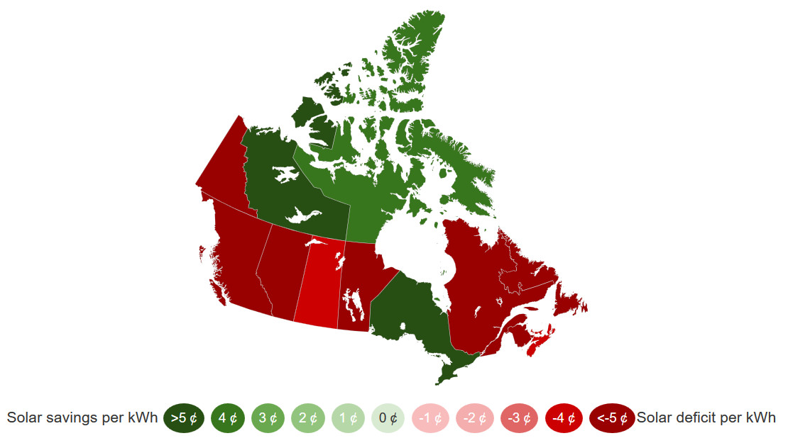 Interactive Grid Parity Map for Solar Energy - Canada - Vivid Maps