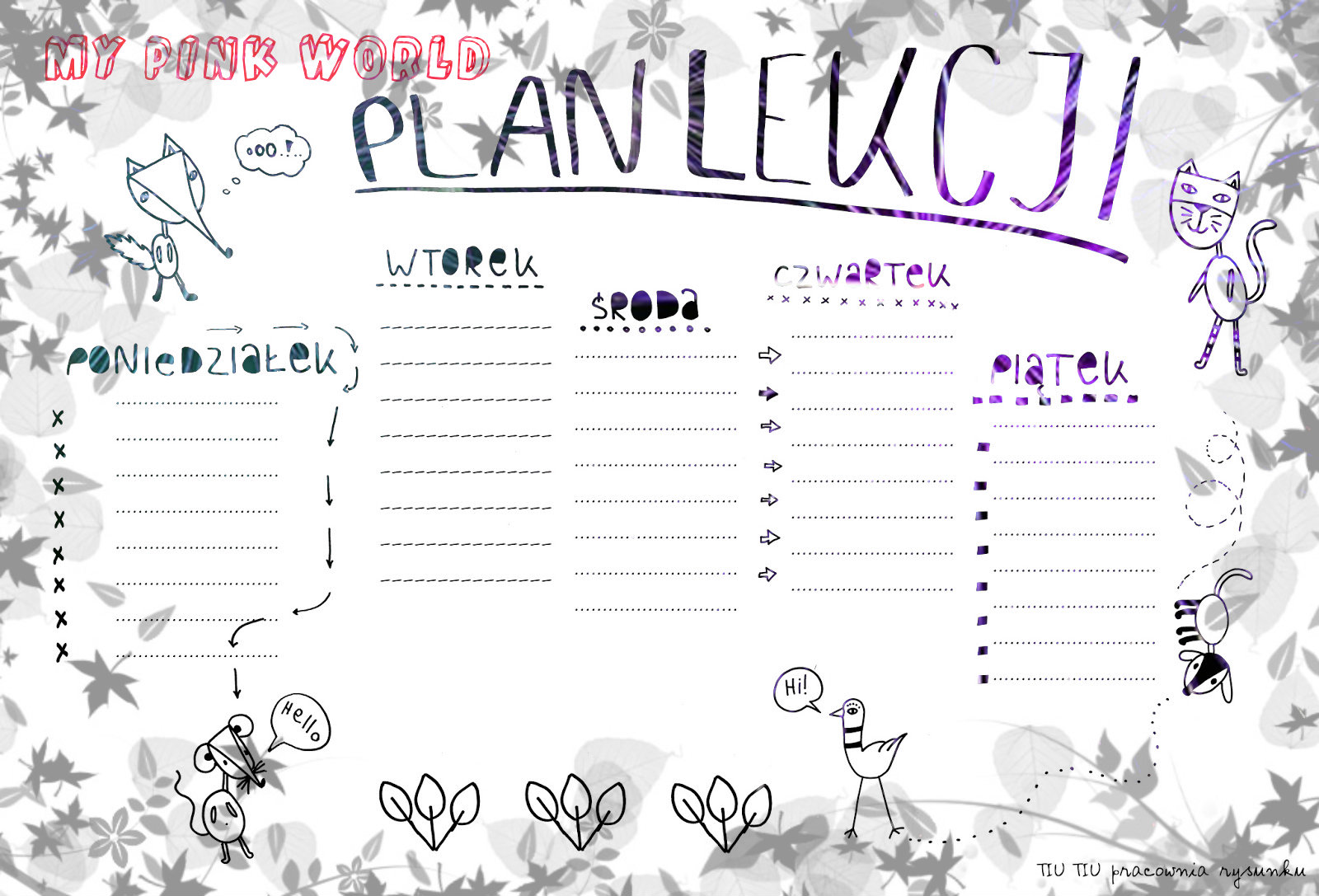 My pink world: Plan lekcji