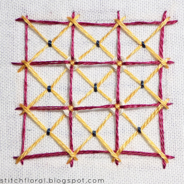 Lattice work variations: 8 examples - Stitch Floral