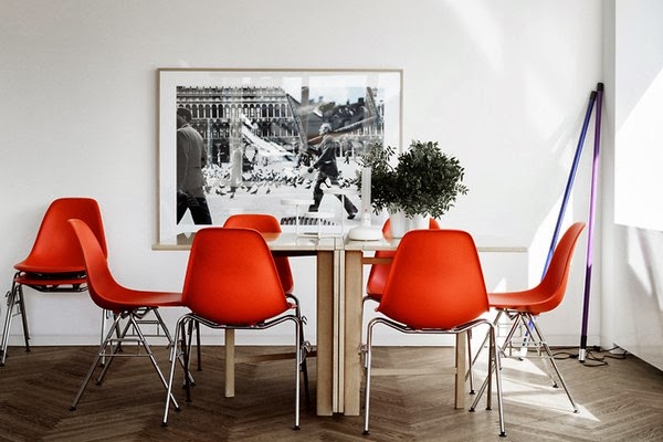 Comedores en color rojo y blanco - Colores en Casa