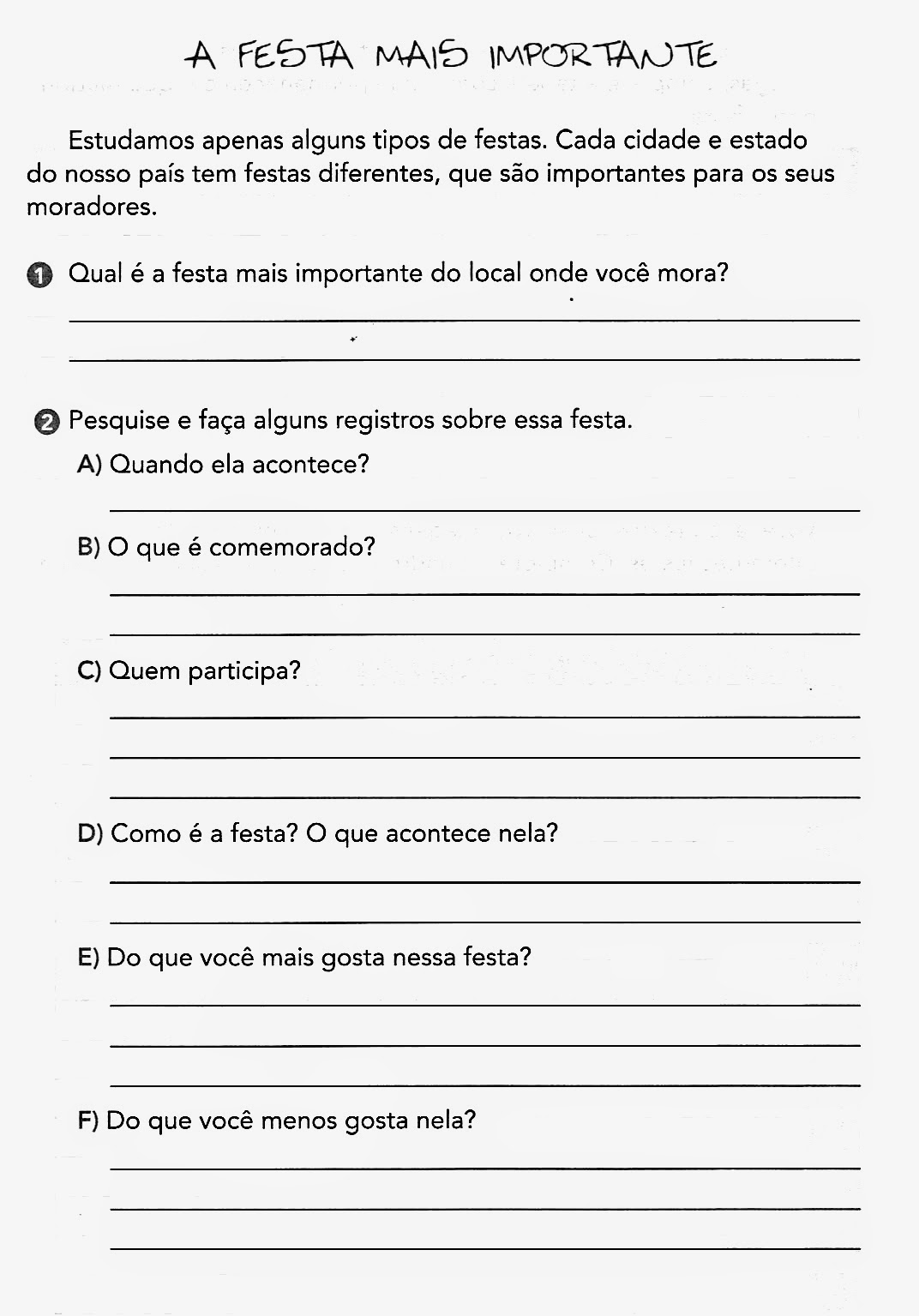 Atividade De Historia 1 Ano Fundamental Braincp