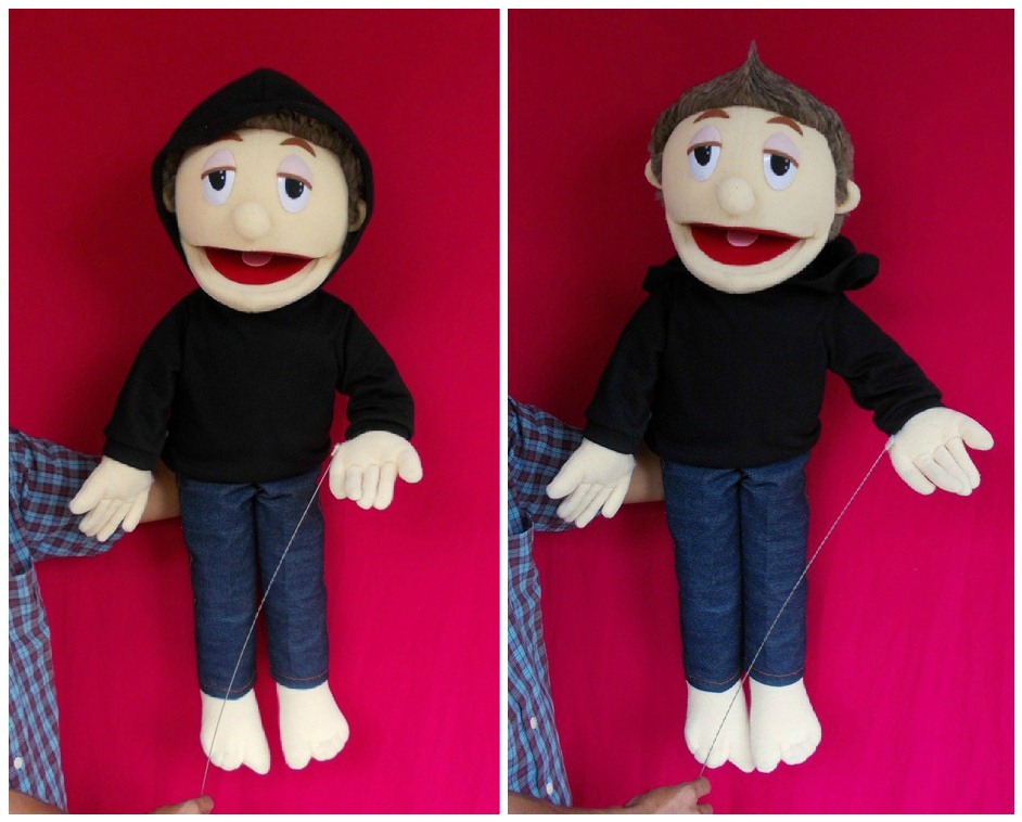 Cheer Up Your Kids!: Mas Bro moveable mouth puppet handmade