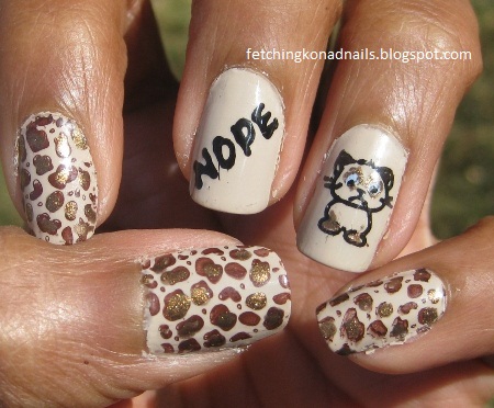 Worst Manicure Ever - Grumpy Cat Nails | Fetching Konad Nails