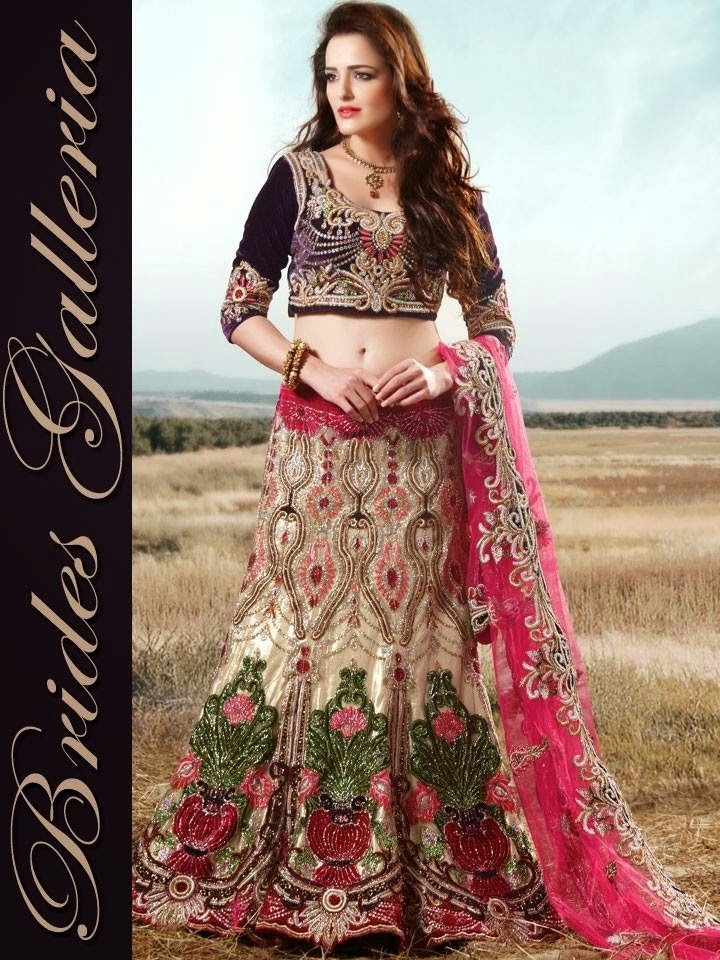 Embroidered Designs Of Bridal Fish Cut Lehengas By Brides Galleria 2014 ...
