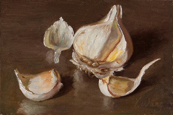Wang Fine Art: garlic still life daily painting a day