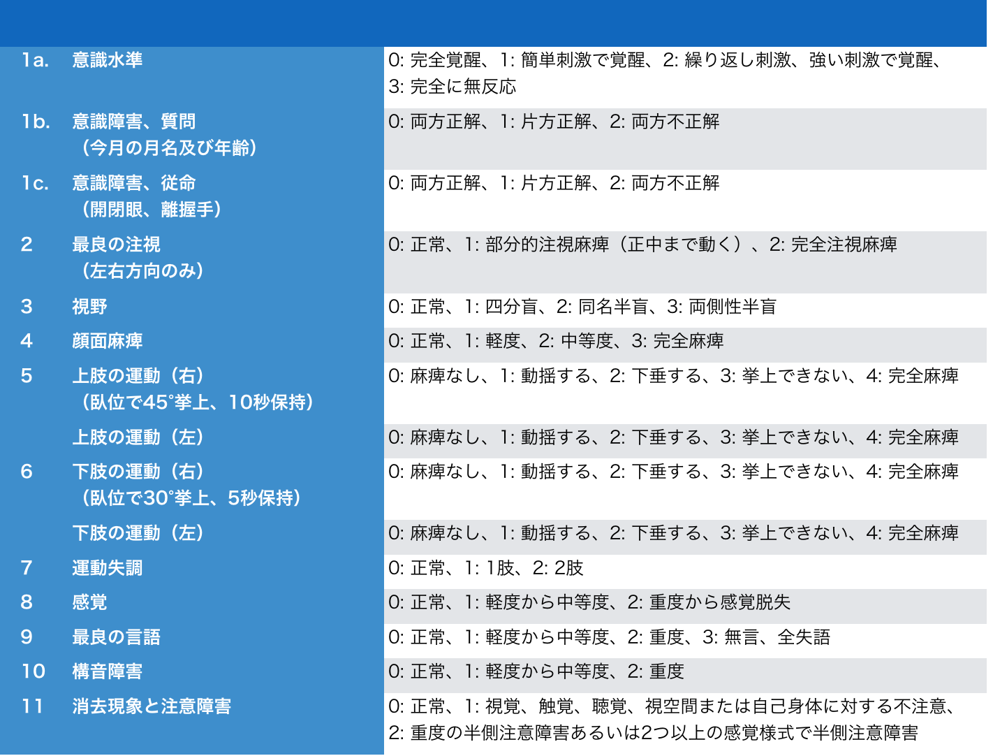 NIHSSスコアの基本を再確認。