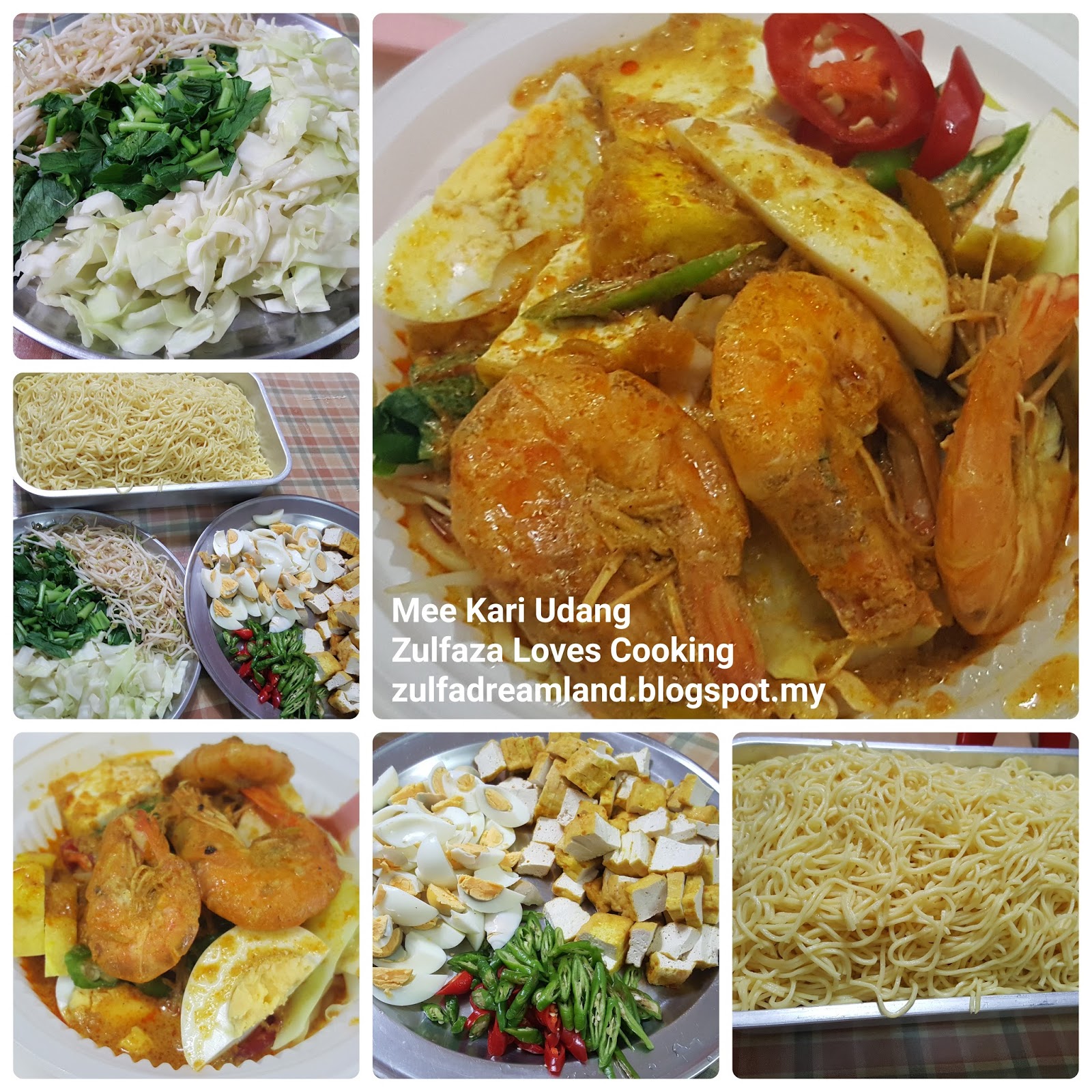 ZULFAZA LOVES COOKING: Menu Berbuka dan Moreh 28 Ramadhan: Mee Kari Udang