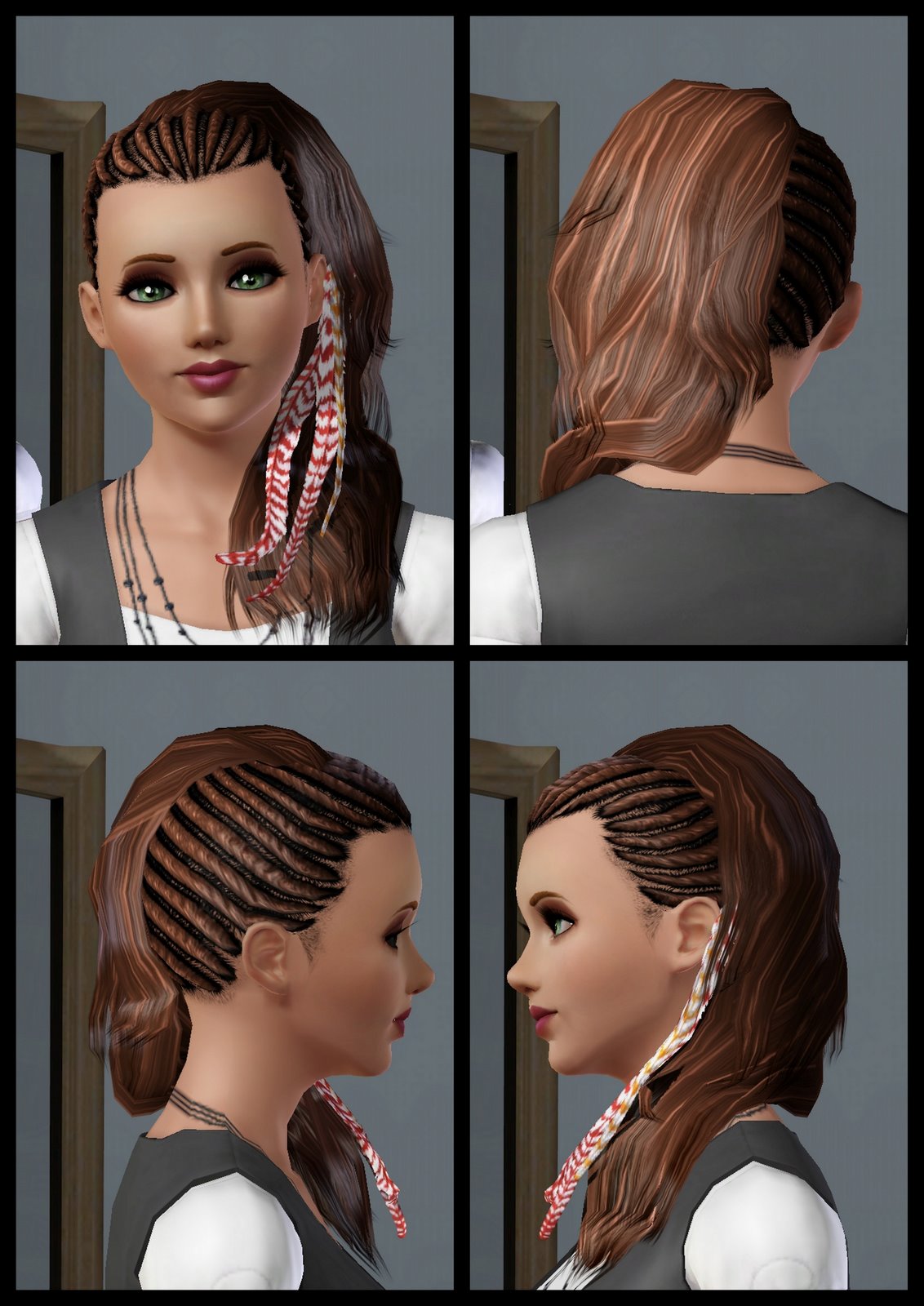 The Sims 3 Store: Hair Showroom: Africa Inspiration: Feathers and Braids