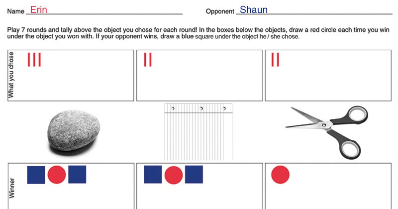 E Is For Explore Rock Paper Scissors Math