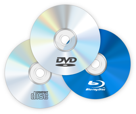 cd, dvd, blu-ray