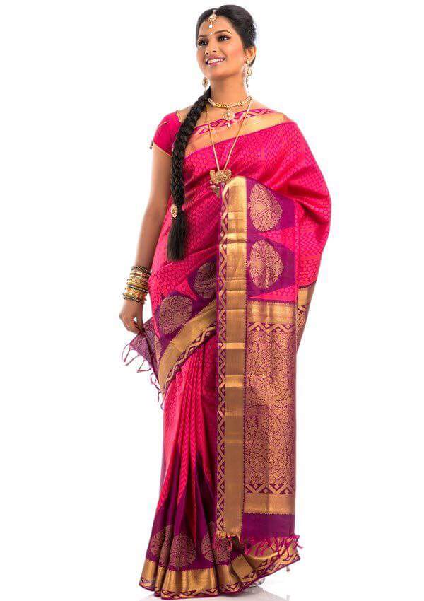 TELUGU WEB WORLD: BEAUTIFUL DARK PINK BRIDAL PATTU SAREE