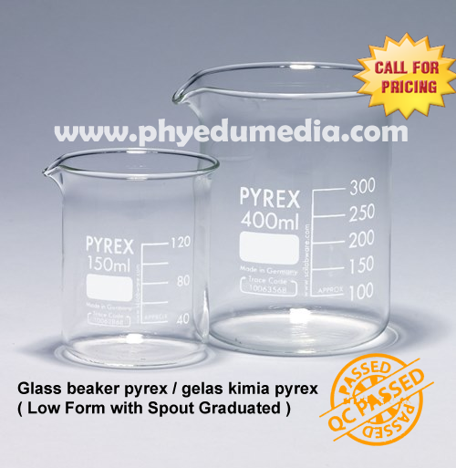 Jual Beaker Glass Pyrex Gelas Kimia Pyrex Low Form With Spout