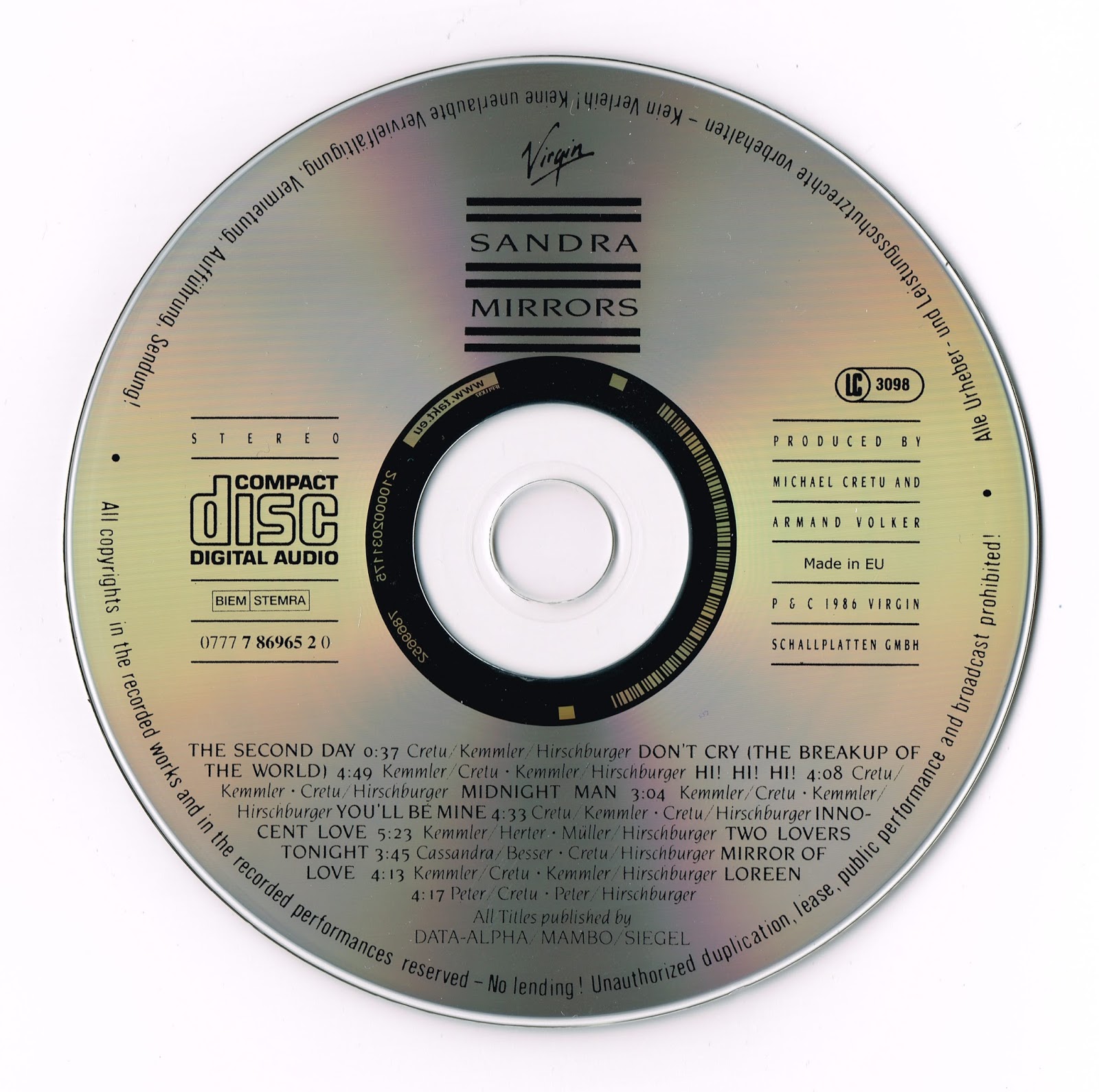 the-records-lover: Sandra – Mirrors (octobre 1986)