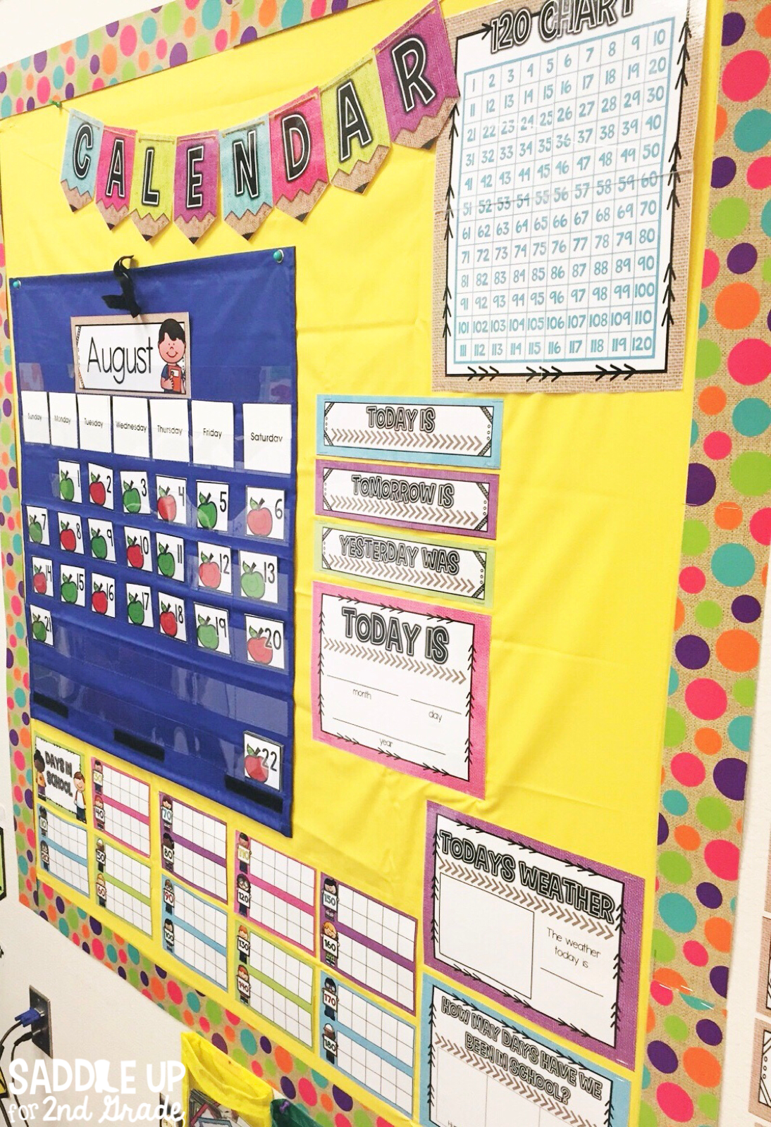 Classroom Tour: Burlap and Brights - Saddle Up for 2nd Grade