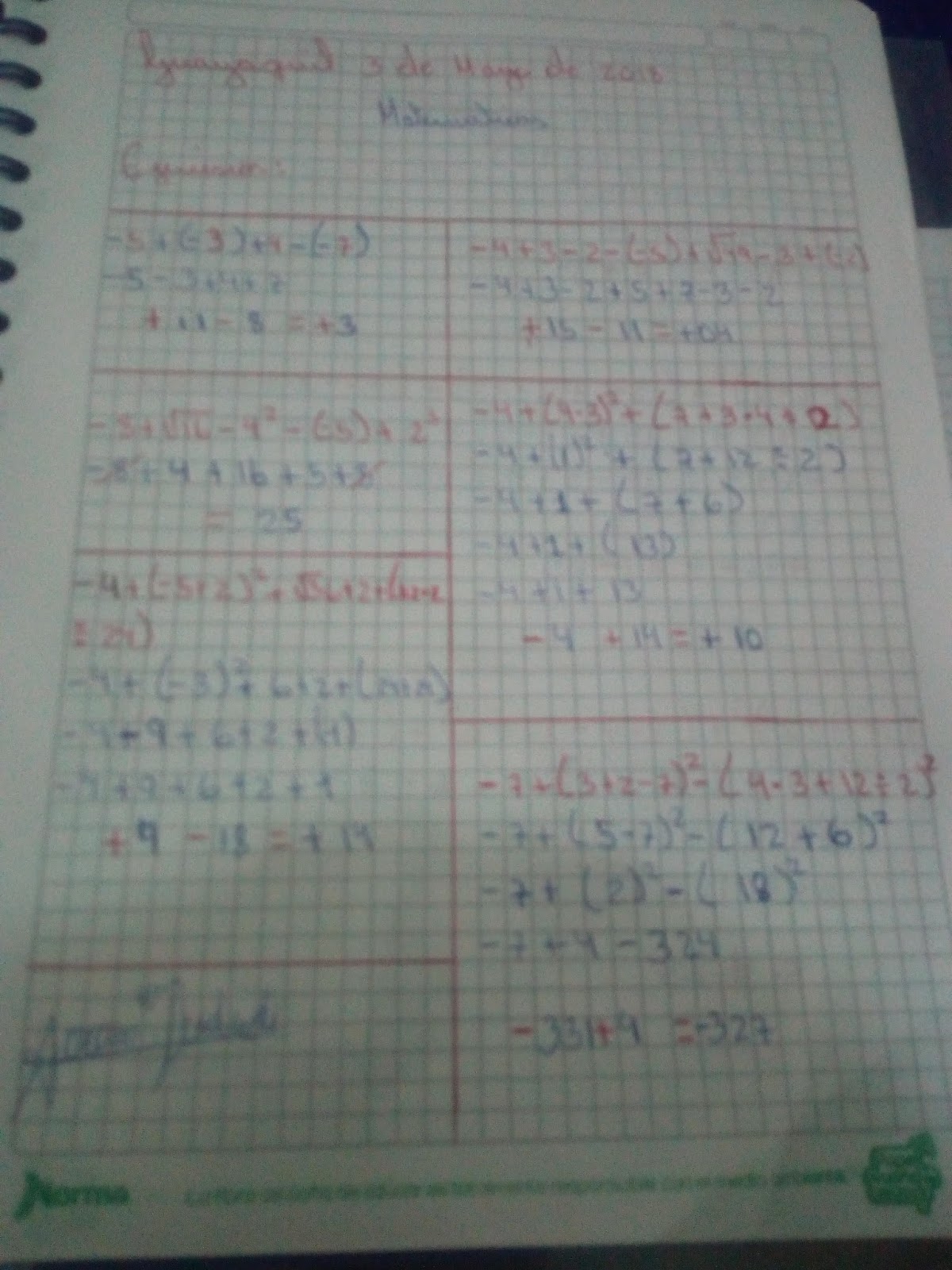 Cuaderno Virtual De Matematica 9 F : DEBERES DE MATEMATICAS