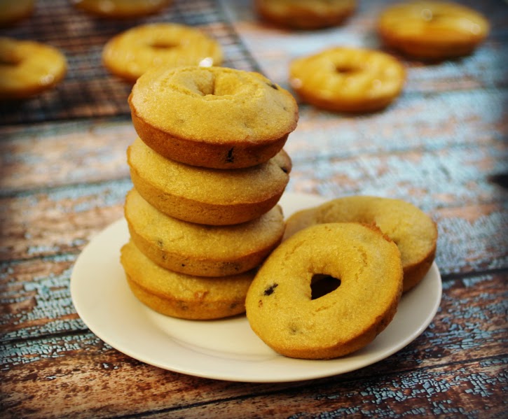 Hungry Harps: Caramel Cornbread Doughnuts with Chocolate Chips