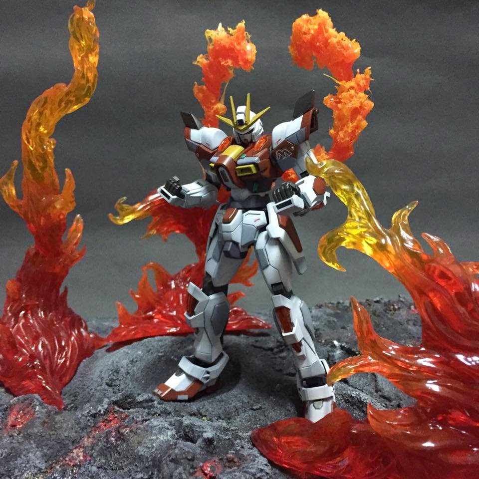 Custom Build: 1/144 Neo Build Burning Gundam + Tamashii Flame Effect