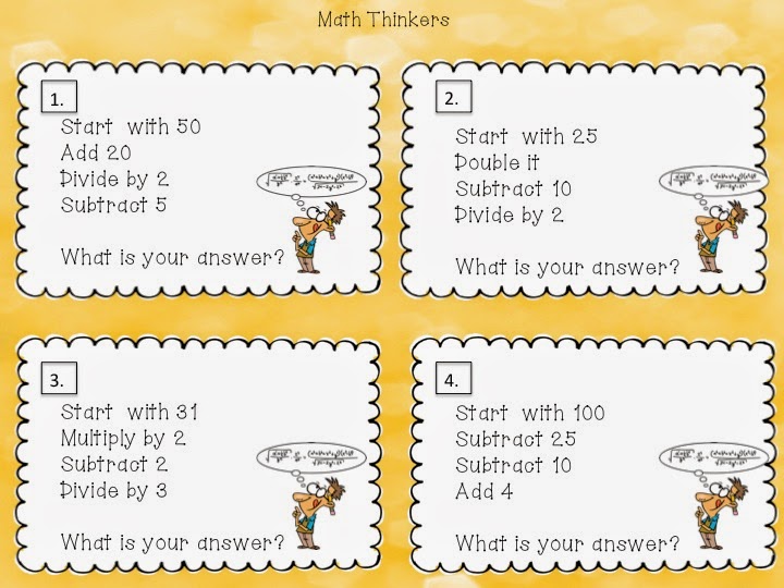 Classroom Freebies Too: Mental Math Thinkers!
