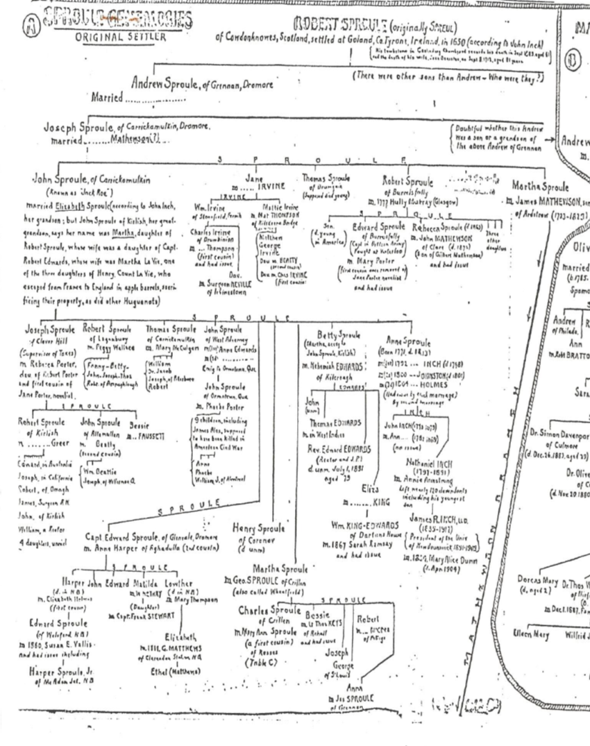 Sproule Genealogy: Elder's Tree - Sproules of Magheracriggan and ...