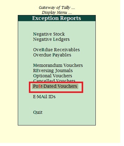 Goodwill Learning World: Post dated Voucher Entry in Tally (PDC Cheue Entry)