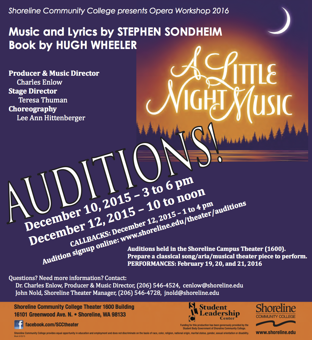 Shoreline Area News: Audition Announcement – A Little Night Music