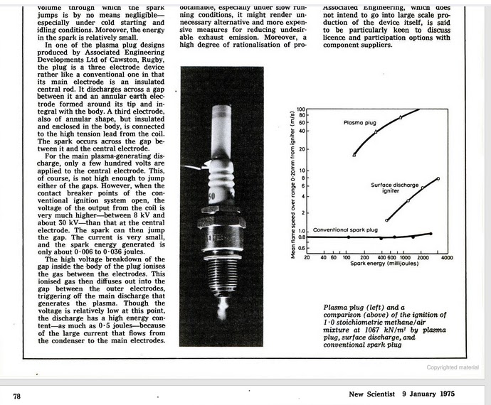 VW SYNCRO: The surface discharge spark plugs ignition.