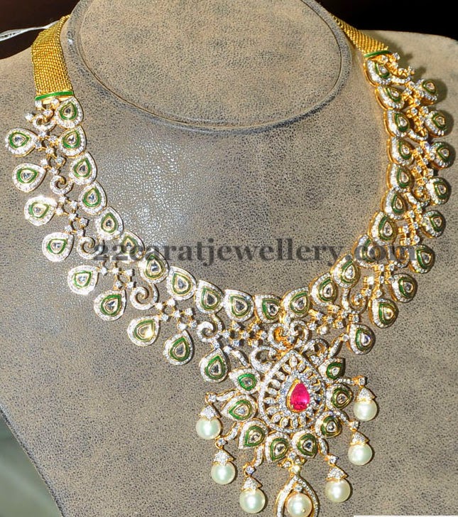 Enamel Work Classy Choker - Jewellery Designs