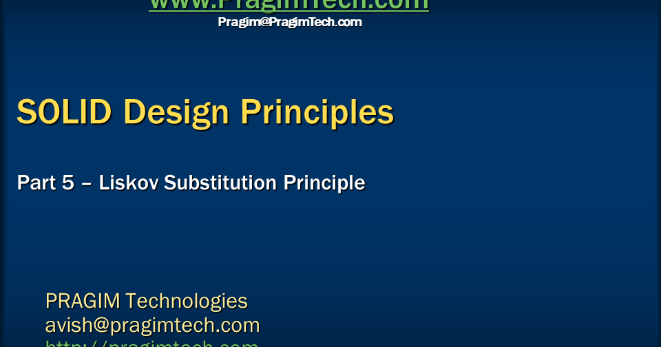 Sql server, .net and c# video tutorial: Liskov Substitution Principle ...