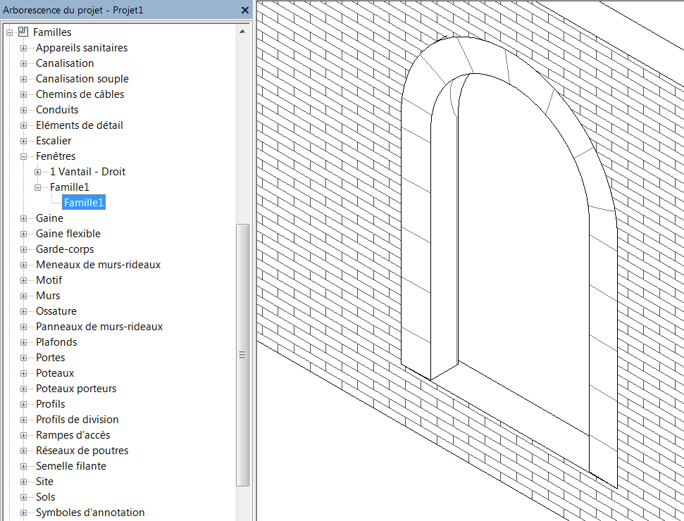 Revit-Mémo: Revit 2014_Encadrement de fenêtre courbe, en briques, avec ...